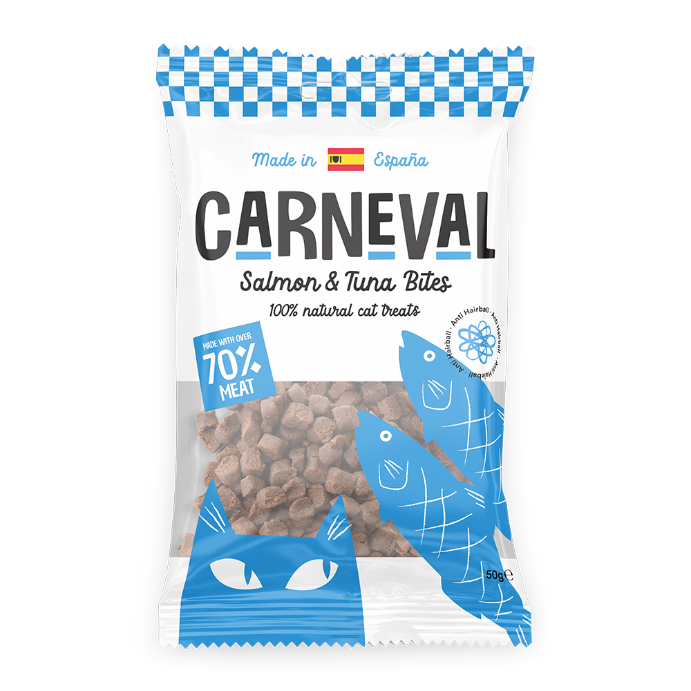 Carneval Cat Salmon & Tuna Anti Hairball Treats 50g – My Pet Warehouse UK